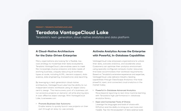 Teradata VantageCloud Lake | Datasheet